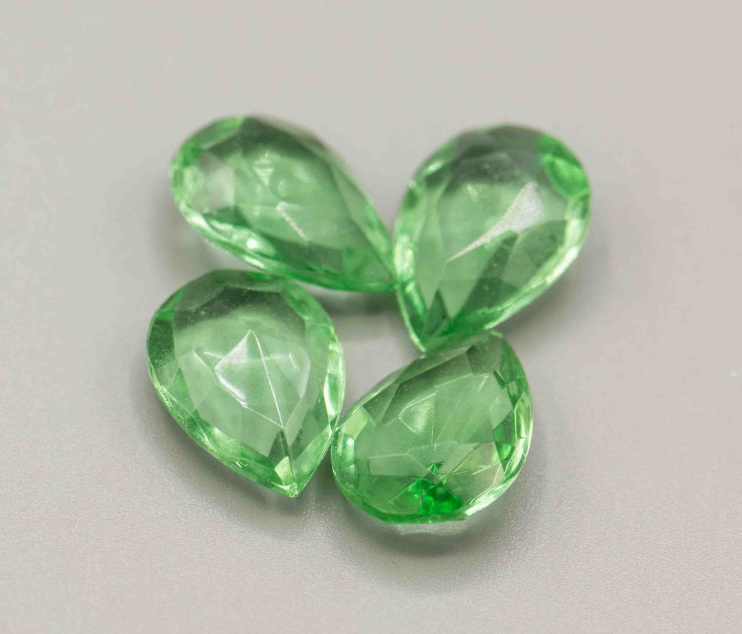 Vintage Light Green Teardrop Glass Stone 23x14mm Set of 4 SKU-GLST-6 - Etsy