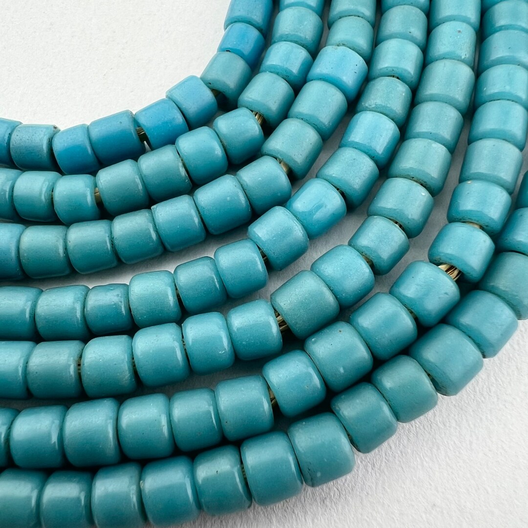 Old Goomba Beads 5mm From Nigeria. Turquoise Blue African Trade Beads ...