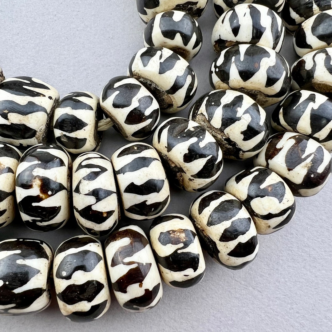 40 African Kenya Batik Bone Beads 14x24mm 21" Inch Strand AB-29 - Etsy