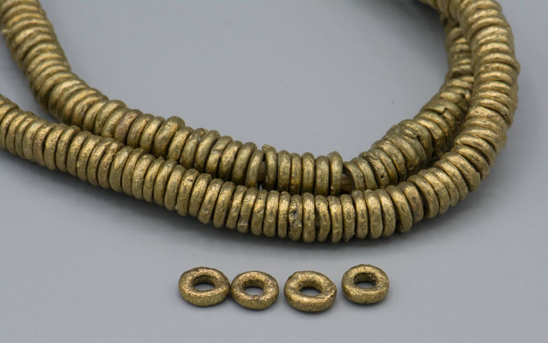 200 Nigerian Brass Rings. 9mm African Brass Heishi Beads. MB-86-B - Etsy
