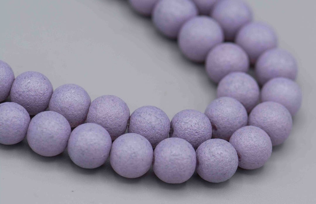 54 Matte Textured Lilac Glass 8mm With 1mm Hole Jewelry Supply GLM-2 - Etsy