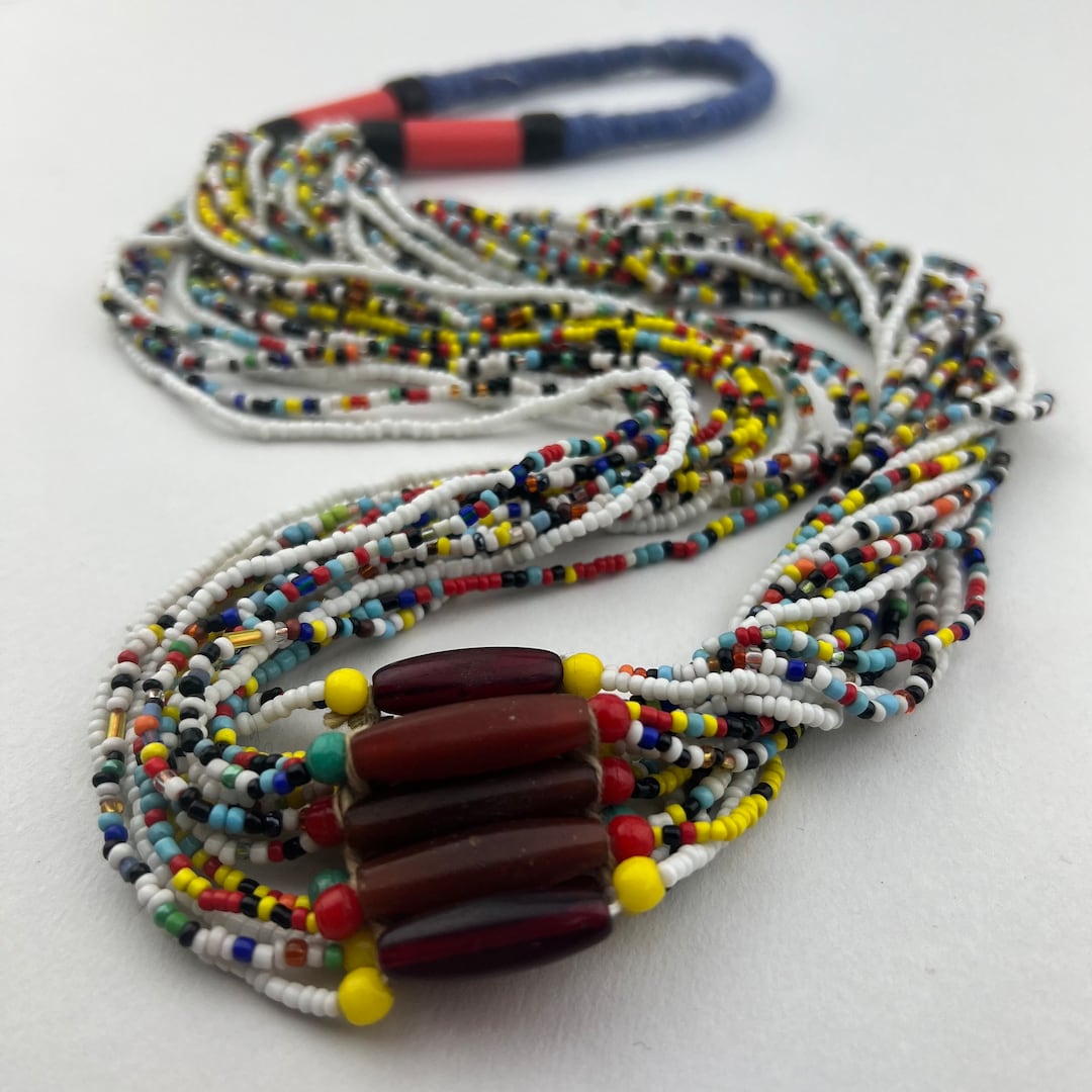 Fulani Necklace African Trade Beads. TB-3482 - Etsy