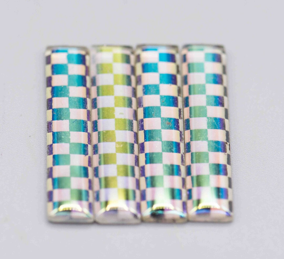 4 Vintage German Glass Rectangle Cabochon 38x8x3mm From 1970s. CAB-63 ...