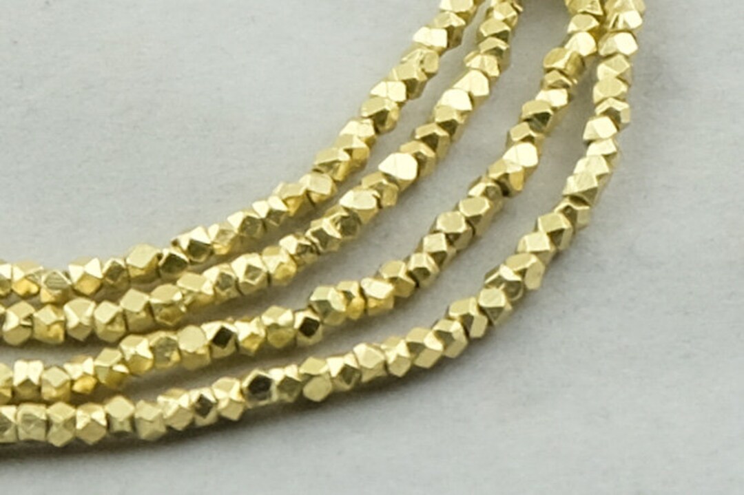 220 Diamond Cut Gold Beads. Faceted 2 to 2.5mm Metal Gold Color Beads ...