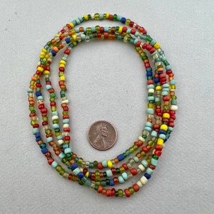 African Maasai Beads. 45” Long Strand Mixed Color Waist Beads. AMB-37 ...