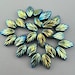 25 Jet AB Czech Leaf Beads. 11x7mm Top Drill Czech Glass Leaves. CZ-512 ...