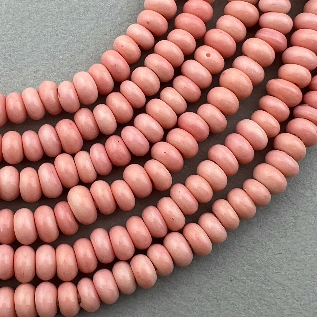 Donut Java Beads. 6mm Big Hole Opaque Pink Glass Beads. GRLS-58 - Etsy