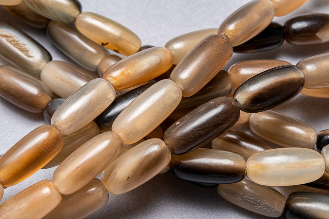 30 Natural Horn Beads. Oval Recycled Horn Beads. HSS-17 - Etsy