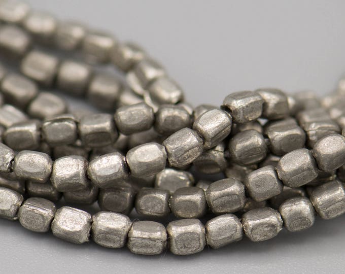 Antique Silver Rounded Rectangle Beads 2x3mm Small African | Etsy