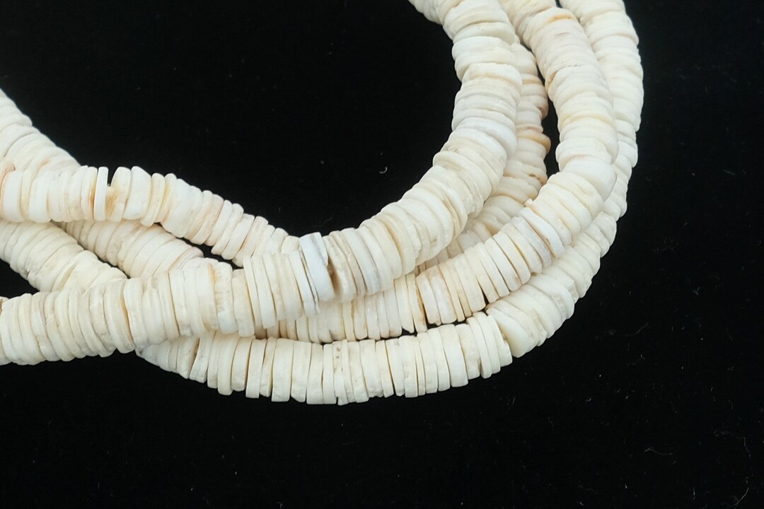 380 Sea Shell Heishi Beads. 24” African Trade Heishi Shell Beads. SHELL ...