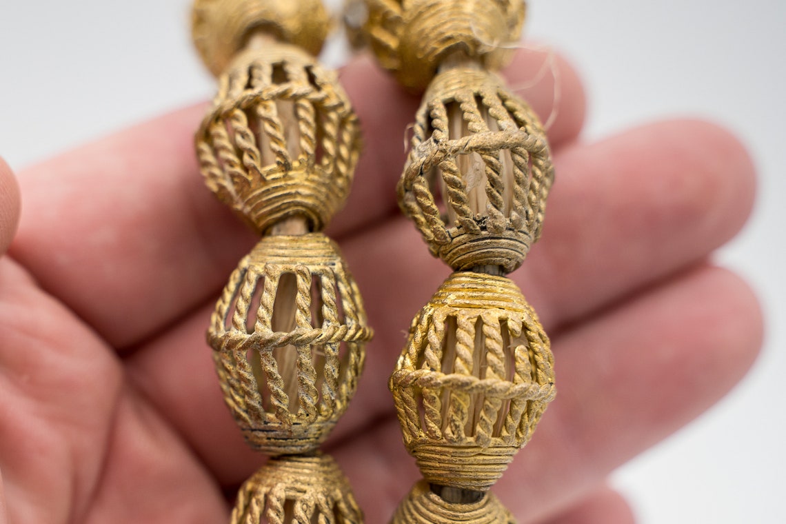 African Brass Beads. Ghana Ethnic Brass Beads. MB-276 - Etsy