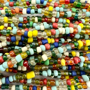 African Maasai Beads. 45” Long Strand Mixed Color Waist Beads. AMB-37 ...
