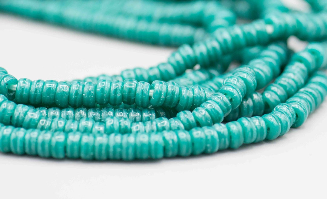 190 Small Pony Beads. Green 6x3mm Roller Beads. SG-57 - Etsy