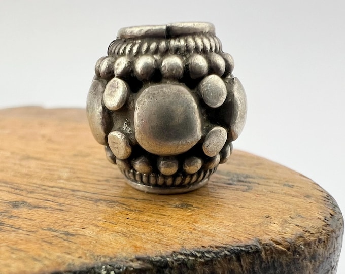 Antique Orissa Solid Silver Bead. One Rare Fabricated Old India Silver ...
