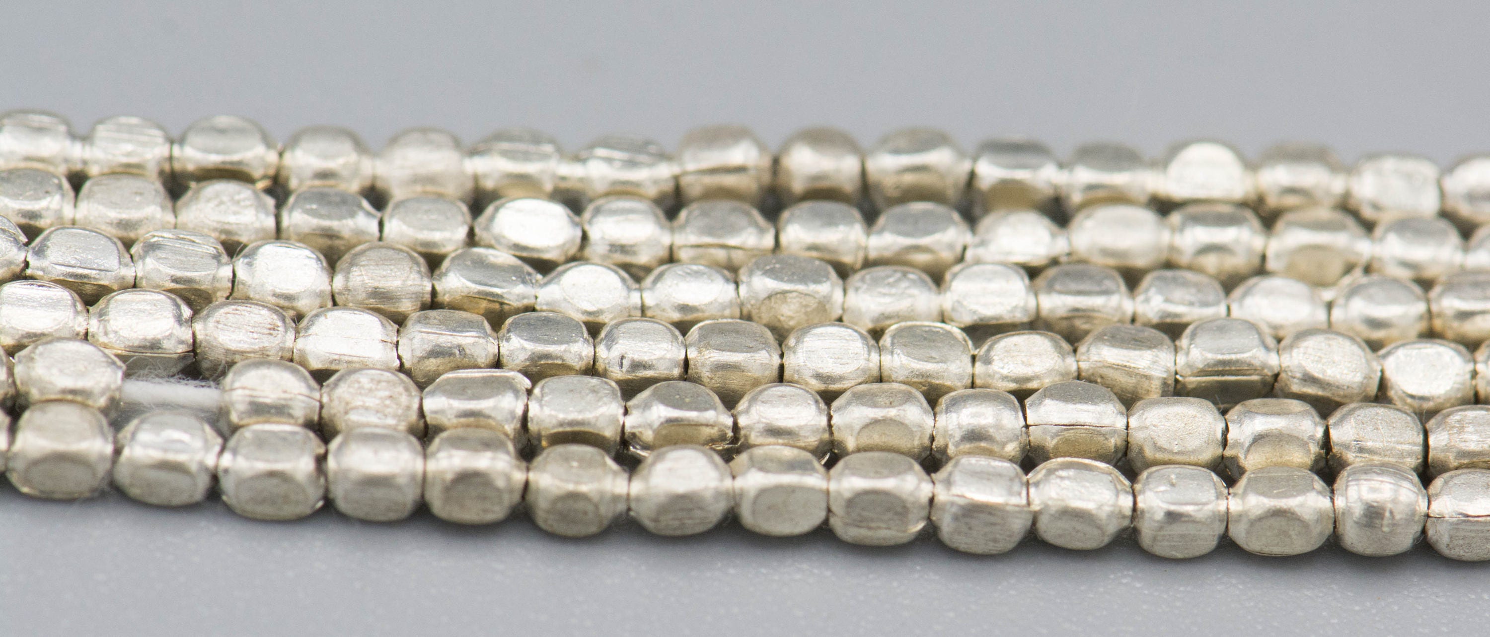 Tiny Rounded Rectangle 1.8x2.1mm Silver Brass Spacer Beads - 24" Strand ...