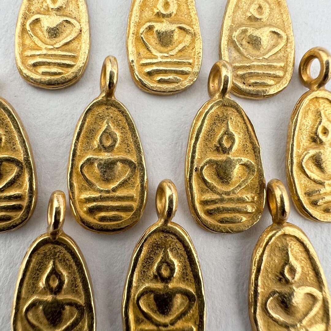 Buddha Pendant. Small 22K Gold Plate on Silver Buddhist Pendant. PEN ...