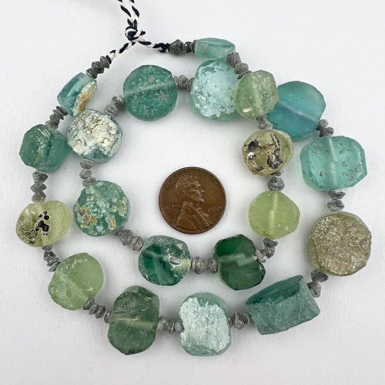 Strand “roman” Glass Coin Graduated Beads. ROM-91 - Etsy