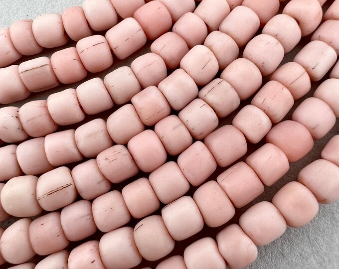 Java Pink Indo-pacific Tradewind Beads. Soft Matte Pink Rustic Seed ...