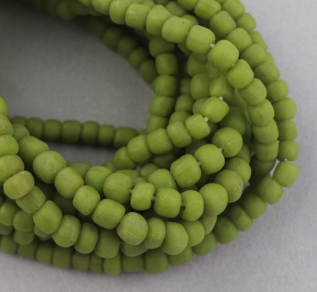 Java Gooseberry Beads. Handmade Olive Army Green Small Trade Bead. GLS ...