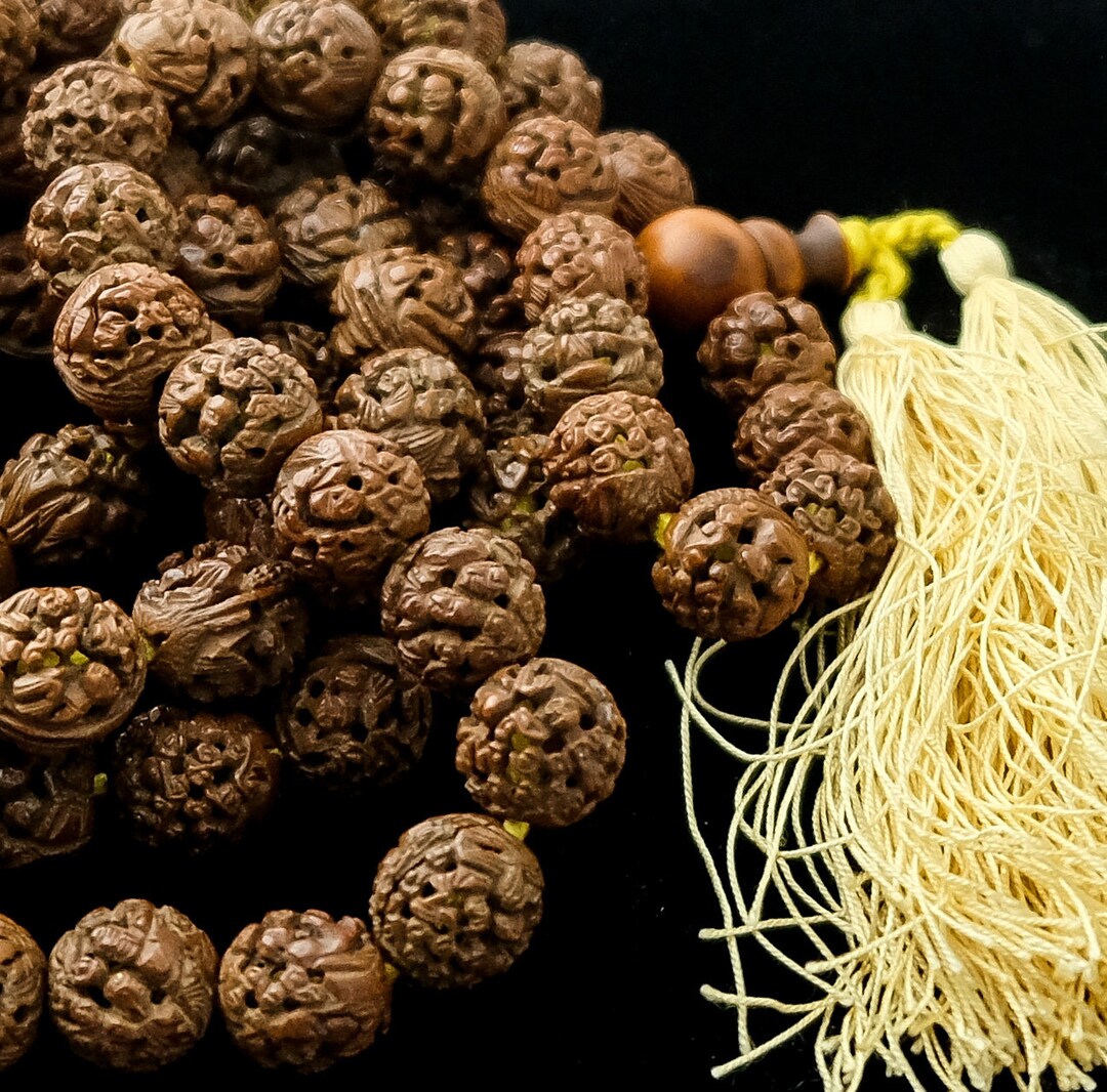 108 Hediao Carved Nut Immortals Chinese Beads Mala. TB-2299 - Etsy