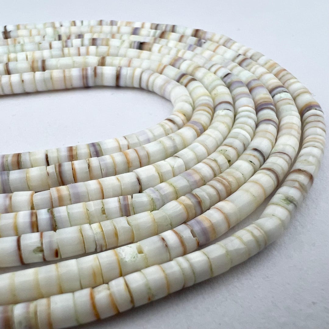Natural Shell Heishi Beads - 3-4MM Shell Beads Native American Bead ...