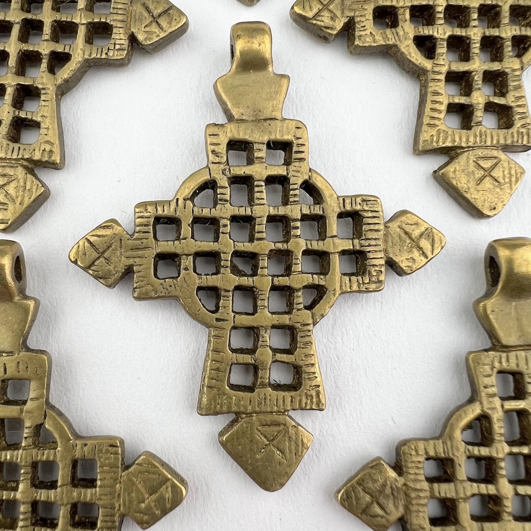One Coptic Ethiopian Brass Cross. Coptic Style Tribal Cross. PEN-268 - Etsy