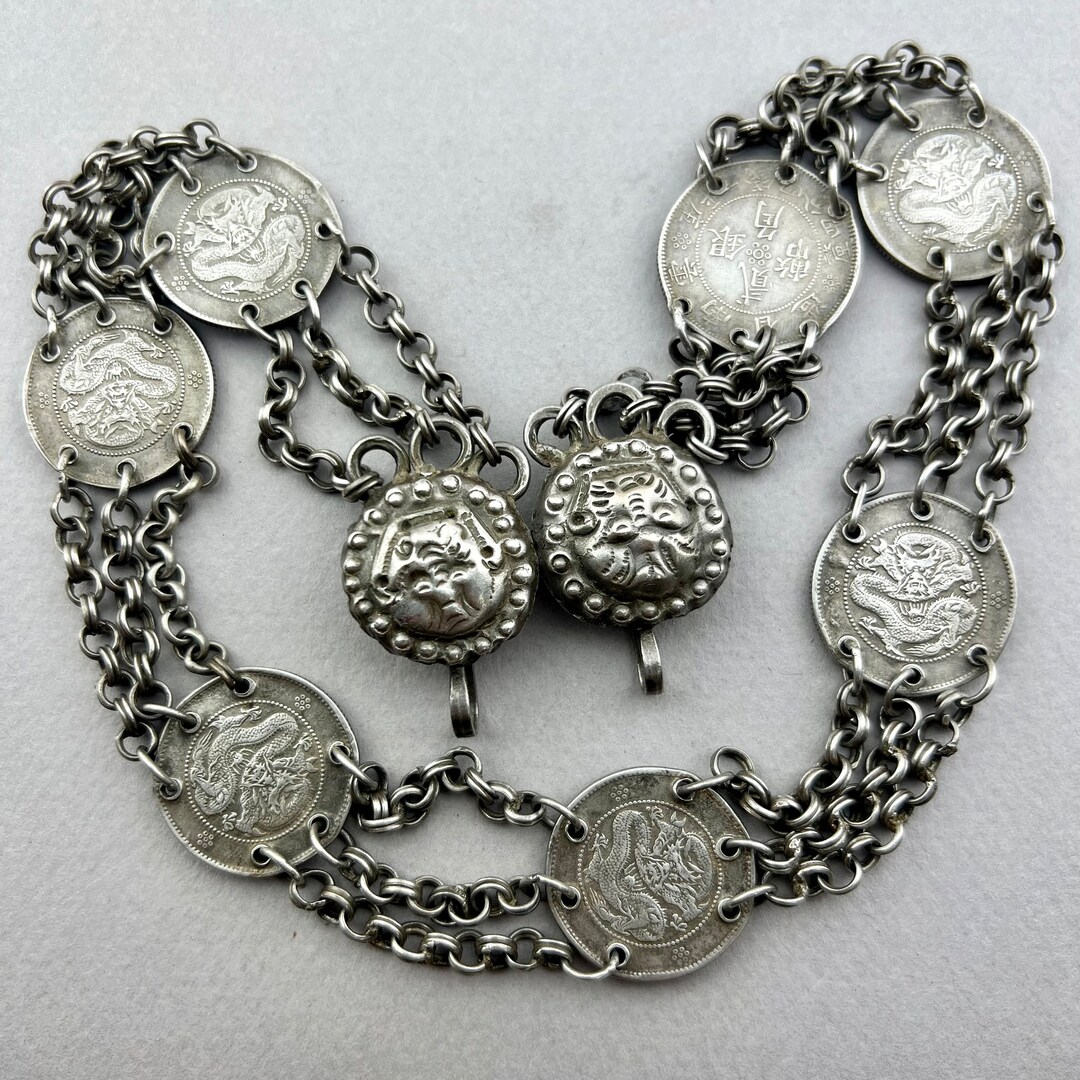 Antique Chinese Silver Coin Cloak Robe Fastener. TB-3393 - Etsy