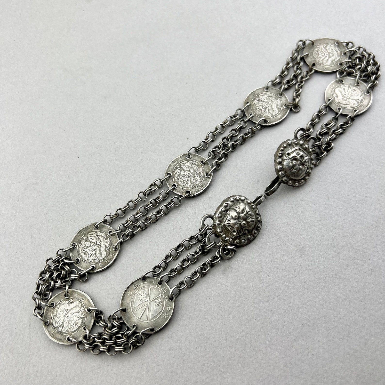 Antique Chinese Silver Coin Cloak Robe Fastener. TB-3393 - Etsy