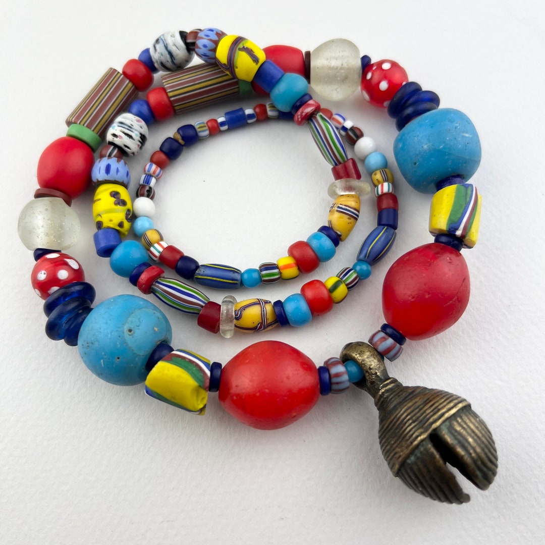 African Trade Beads. Tribal Ethnic Jewelry. TB-3545 - Etsy