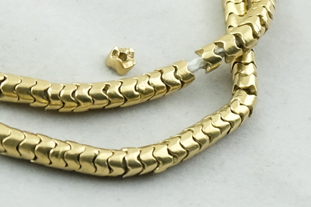 200 Brass Vertebrae Snake Beads. 6mm Tribal Interlocking Brass Metal ...