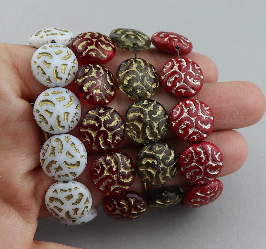10 Baroque 14mm Round Tab Beads With Gold Finish CZ-531 - Etsy