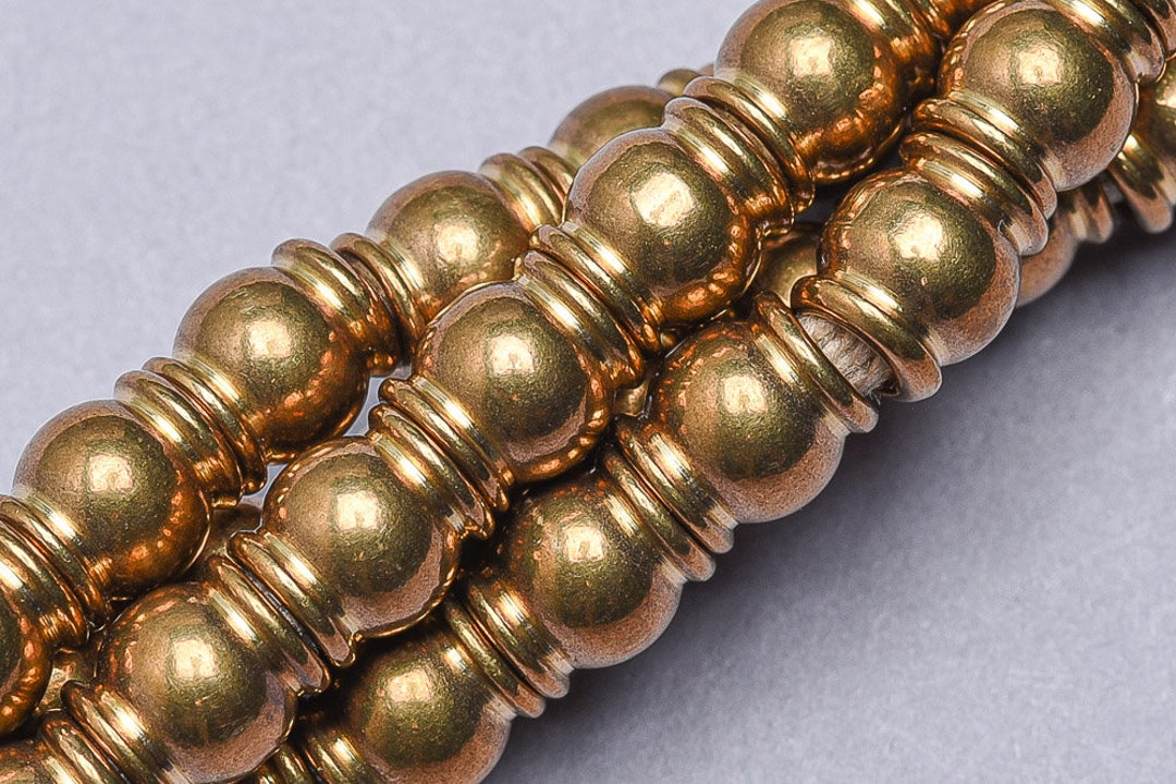 85 Brass Lantern Collared Beads . 7x6mm Beveled Beads With 2mm - Etsy
