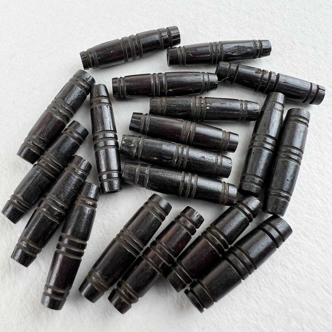 20 Black Small Hair Pipe Bone Beads. 18x4mm Bone Beads. BONE-32 - Etsy