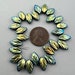 25 Jet AB Czech Leaf Beads. 11x7mm Top Drill Czech Glass Leaves. CZ-512 ...