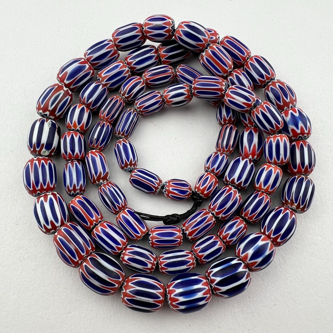Vintage 4 and 6 Layer Chevron Beads. Venetian Small Chevron Beads. TB ...