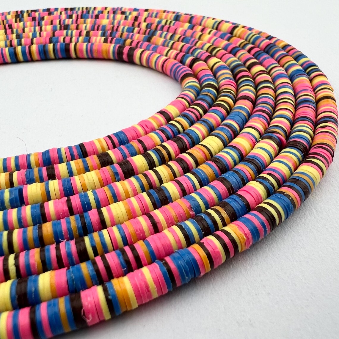 Real Vinyl Beads. 4mm Phono Record Beads Heishi Disc - Mixed Color Pink ...