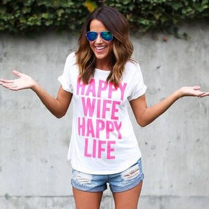 Happy Wife Happy Life Ladies T-shirt - Etsy