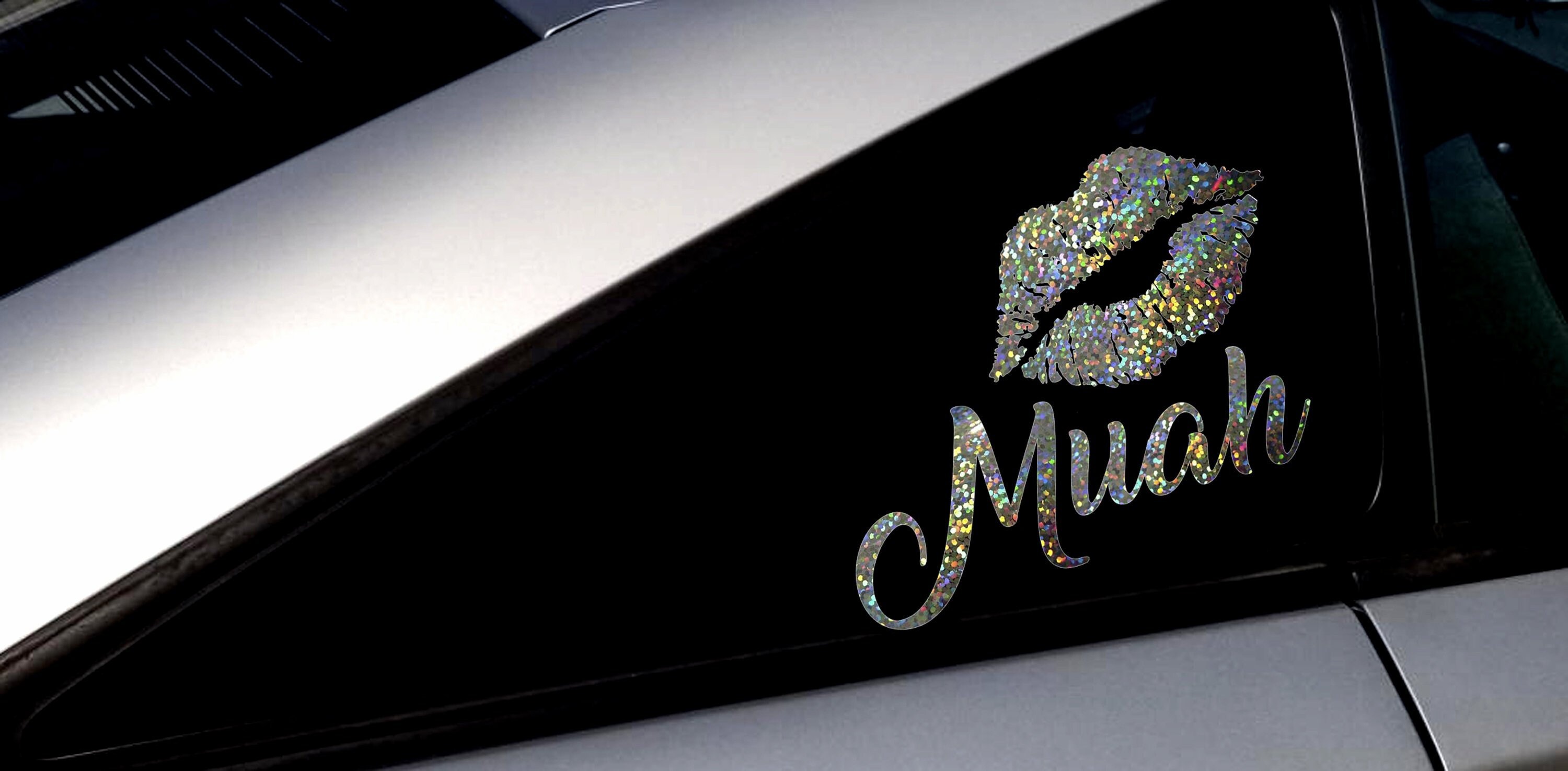 Holographic lips decal Holographic vinyl lips muah sticker | Etsy