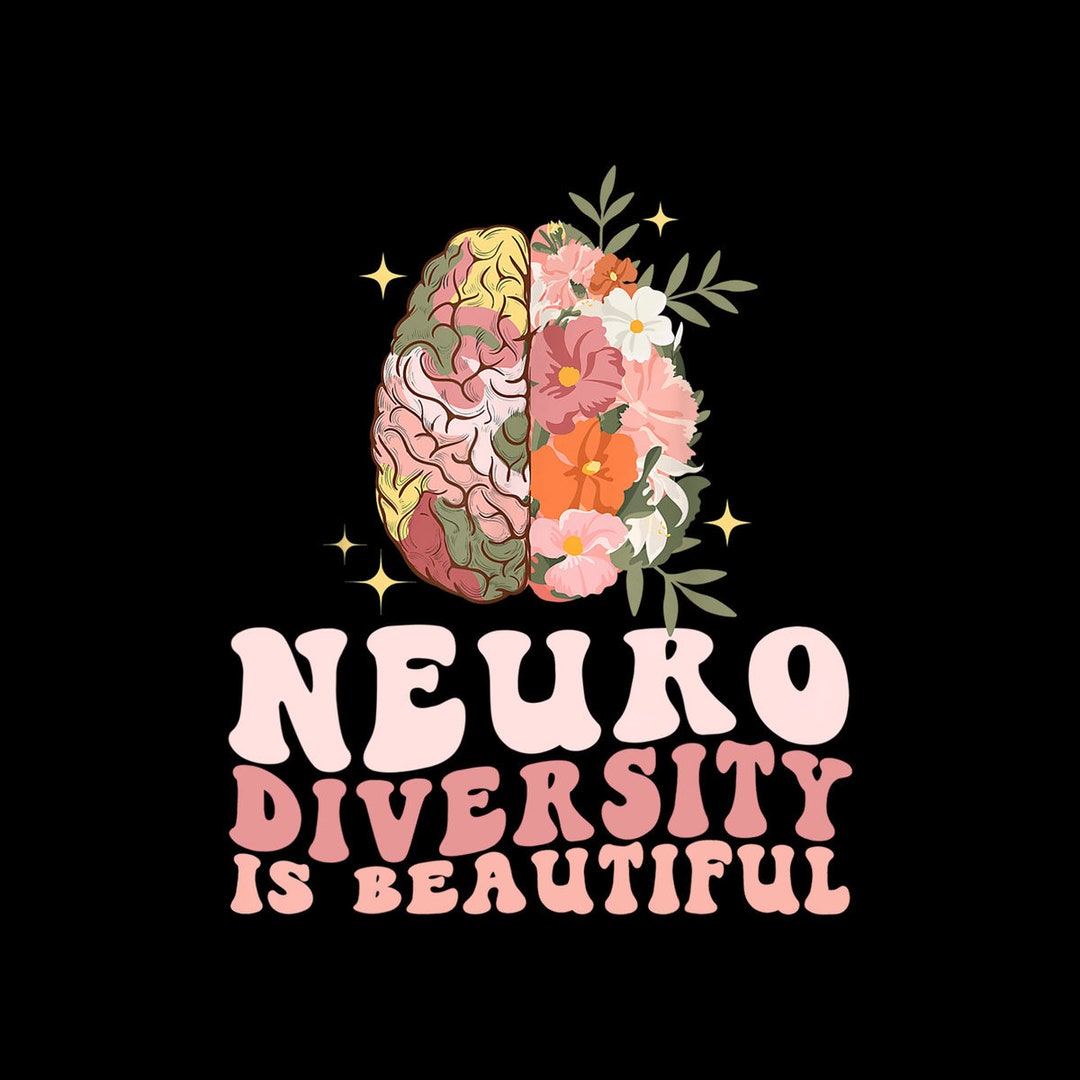 Neurodiversity is Beautiful Floral Brain Groovy Retro Autism - Etsy