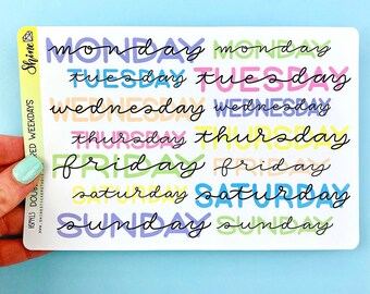 Themed Days of the Week Stickers - Etsy