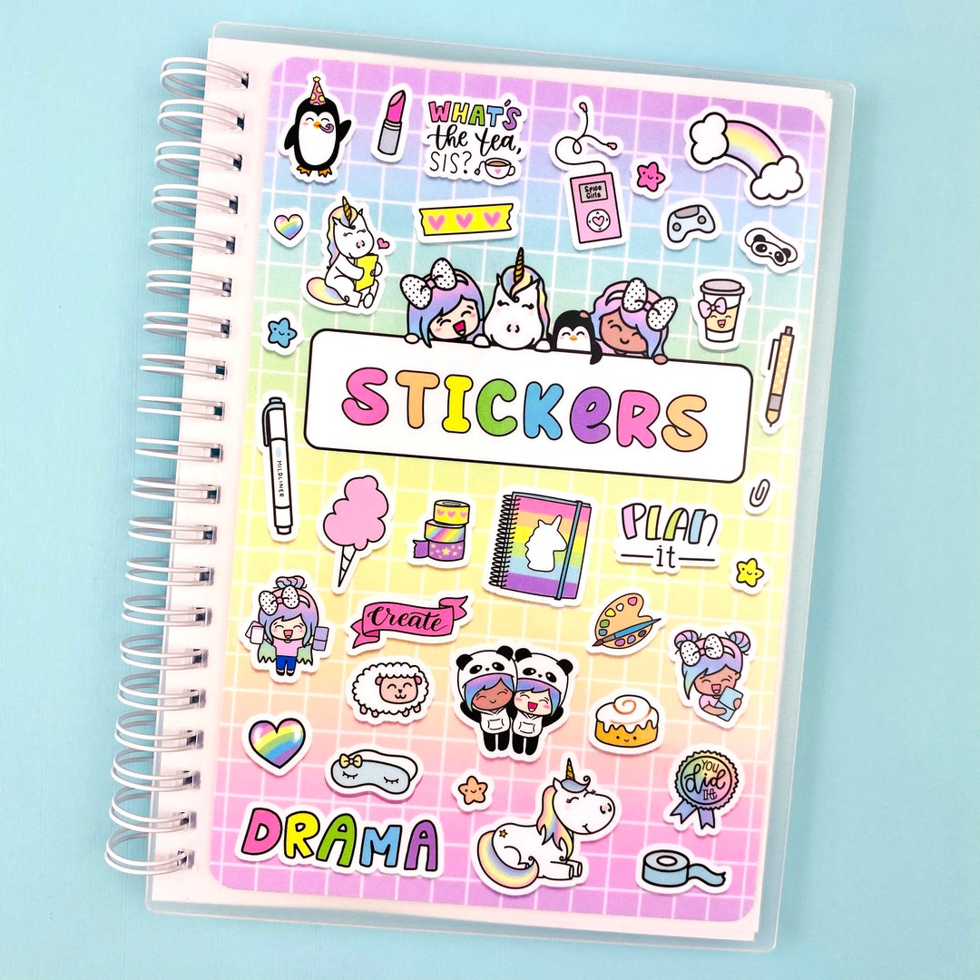 Sticker Collage Reusable Sticker Book - Cute Kawaii Shine Characters ...
