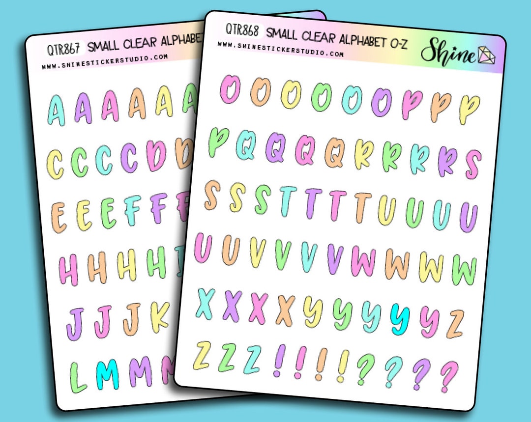 Clear Alphabet Letter Stickers ECLP Happy Planner Recollections Bullet ...