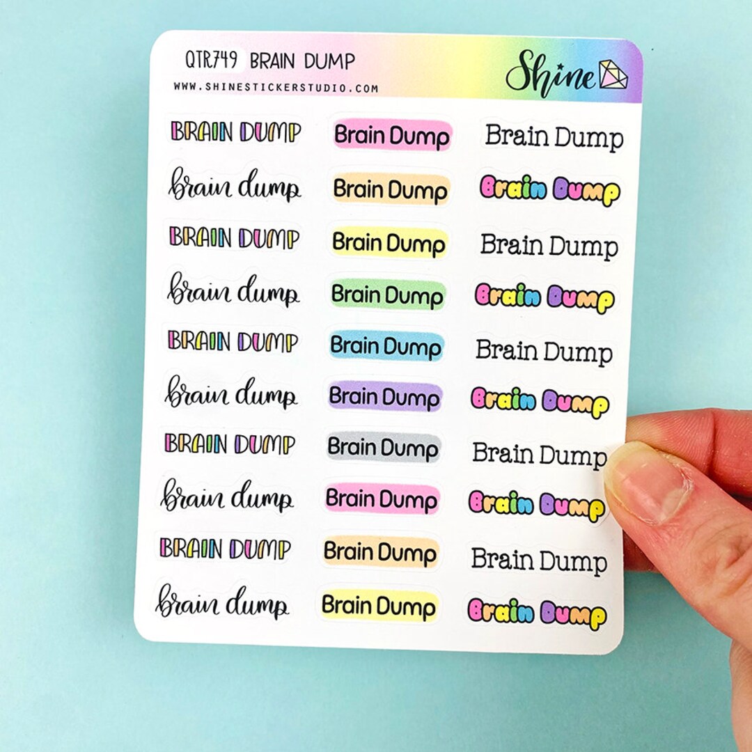 Brain Dump Stickers Planner Stickers Happy Planner Life Planner Print ...