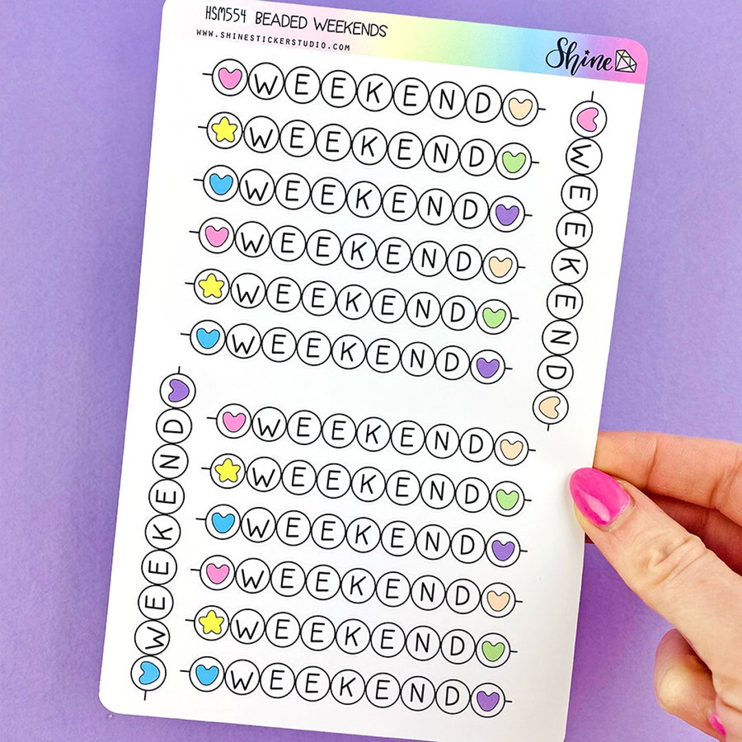 Beaded Weekends Planner Sticker Recollections Happy Planner - Etsy