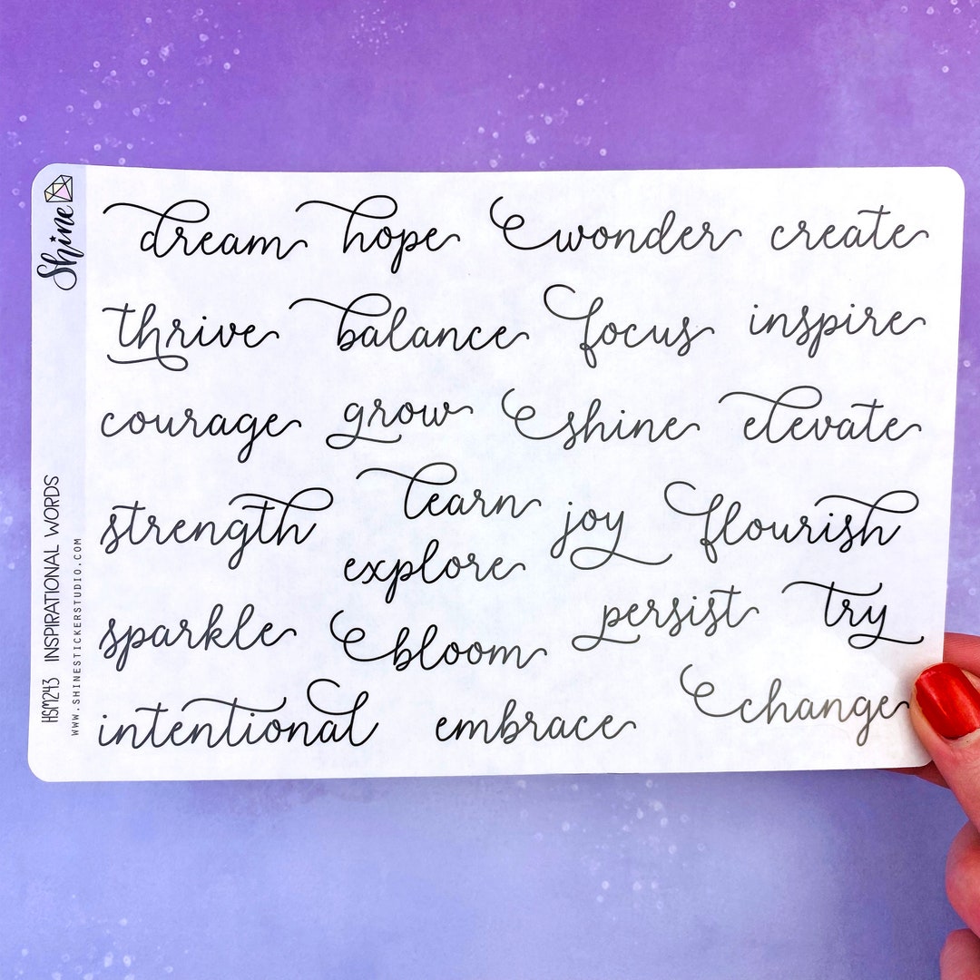 Clear Inspirational Words Stickers - Planner Stickers ECLP Happy ...