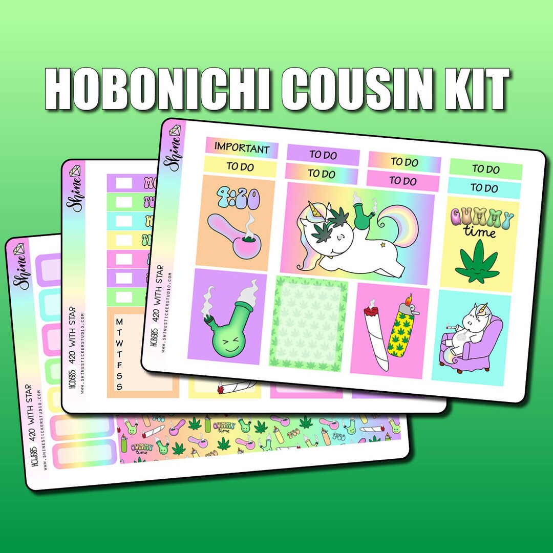 420 With Star Hobonichi Cousin Sticker Kit Planner Stickers Bullet ...