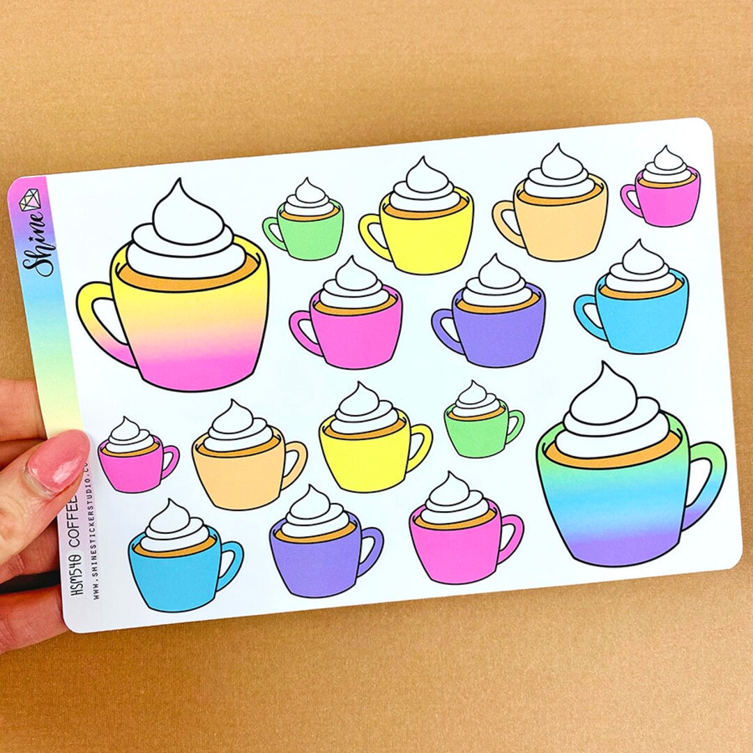 Coffee Mug Stickers ECLP Happy Planner Recollections Bullet Journal Hot ...