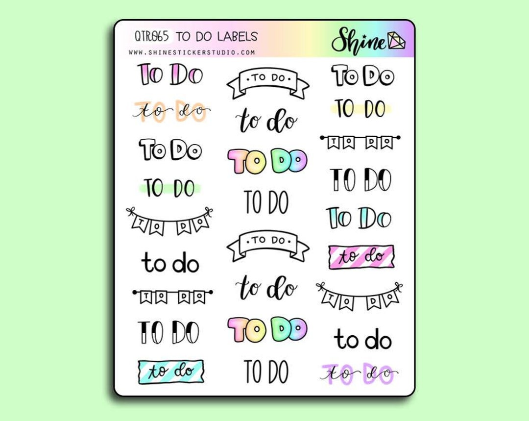 To Do Labels Bujo Stickers - Planner Stickers Cute Stickers Happy ...