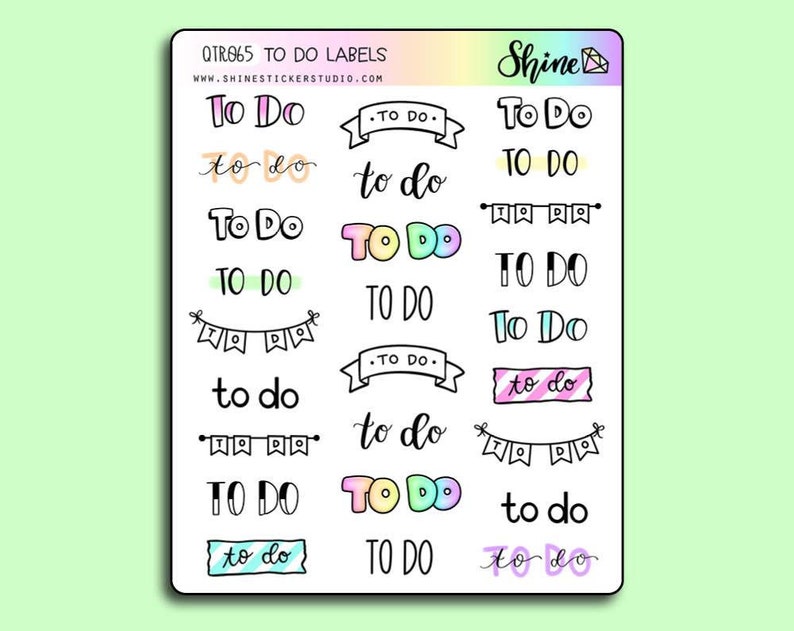 To Do Labels Bujo Stickers Planner Stickers Cute Stickers | Etsy