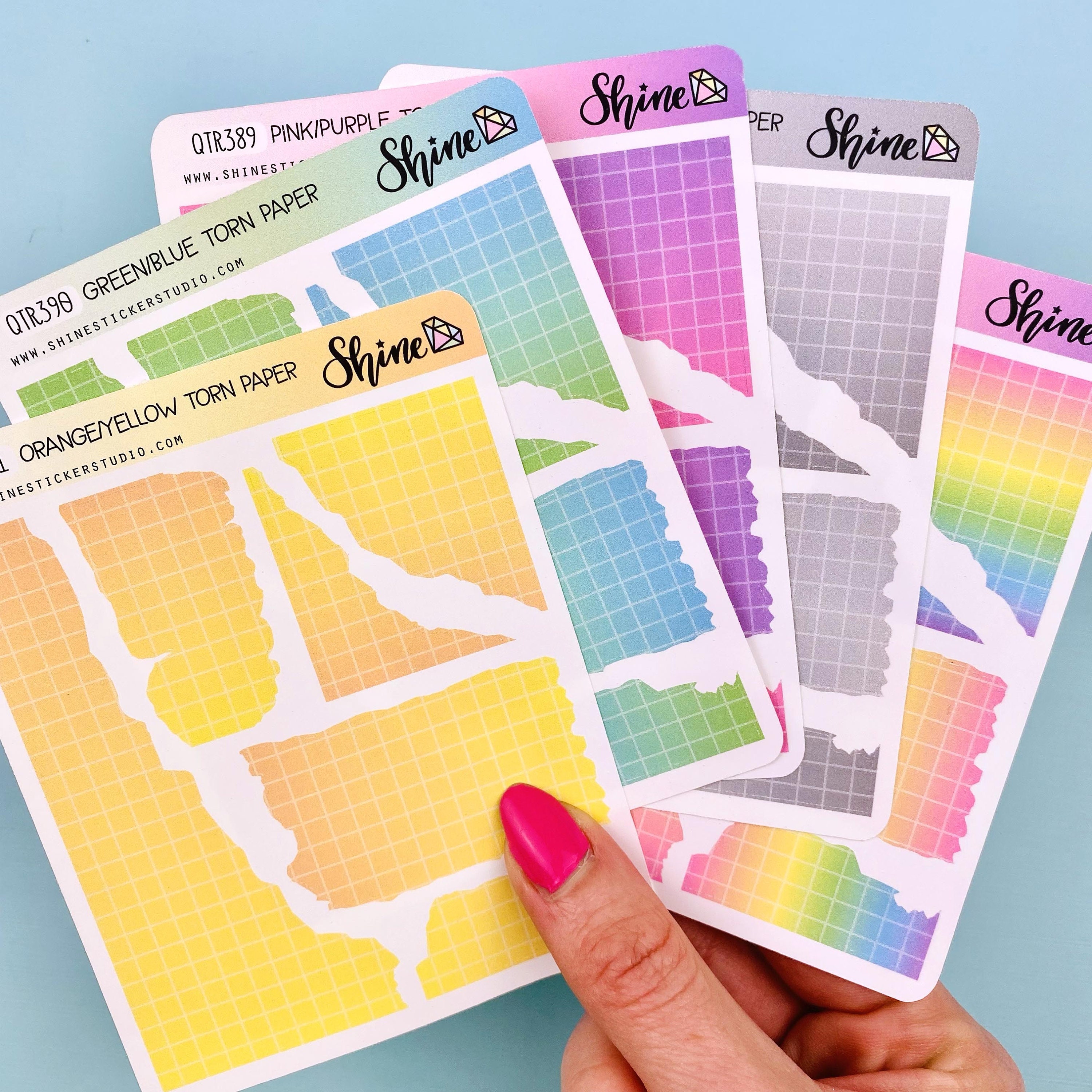 Torn Paper Grid Bullet Journal Stickers Planner Stickers - Etsy